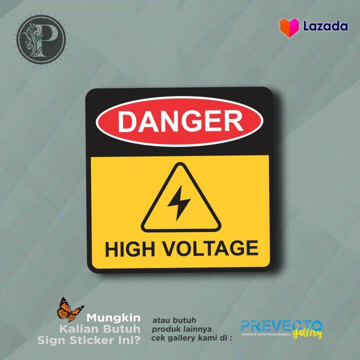 Sticker Safety Sign K3 Danger High Voltage Bahaya Tegangan Listrik ...
