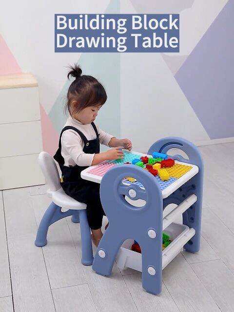 Baby 3in1 Multi-functional Building Block Table Children Drawing Board Educational Toys for Kids ...