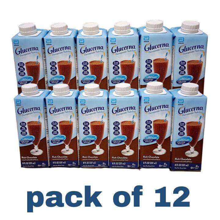 Glucerna therapeutic nutrition shake 237ml chocolate (pack of 12 ...