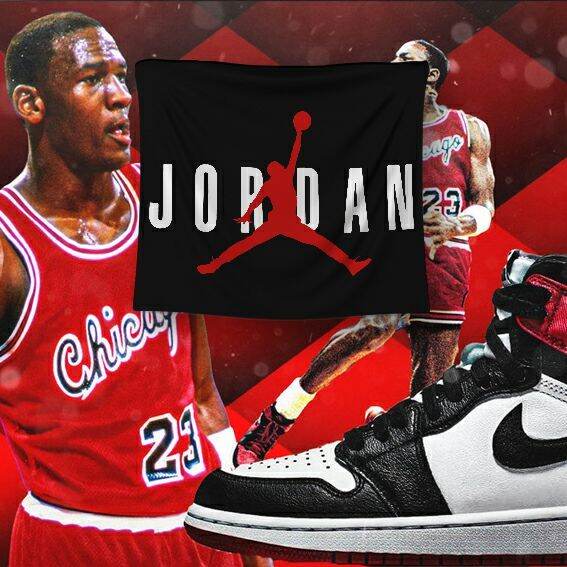 bendera nba air jordan Michael Jordan 23 logo flag poster kain | Lazada ...
