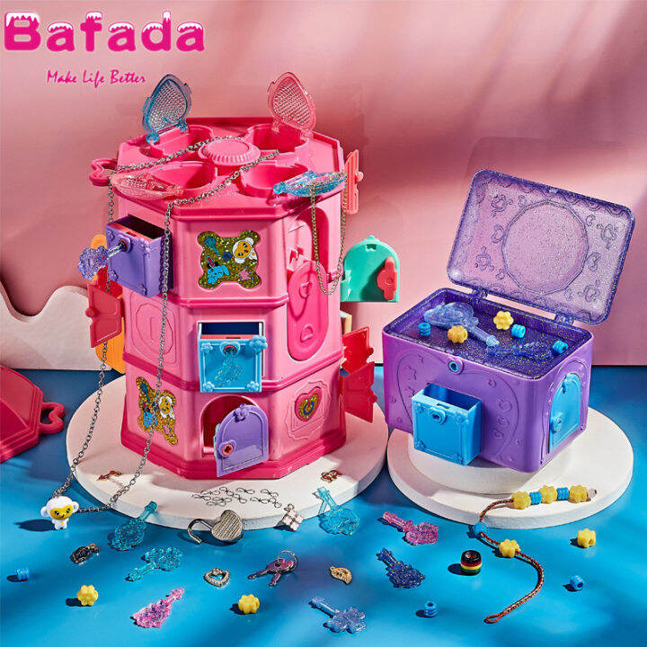 Bafada Pink 3 Layer Light Music Treasure Box Set Simulated Jewellery ...