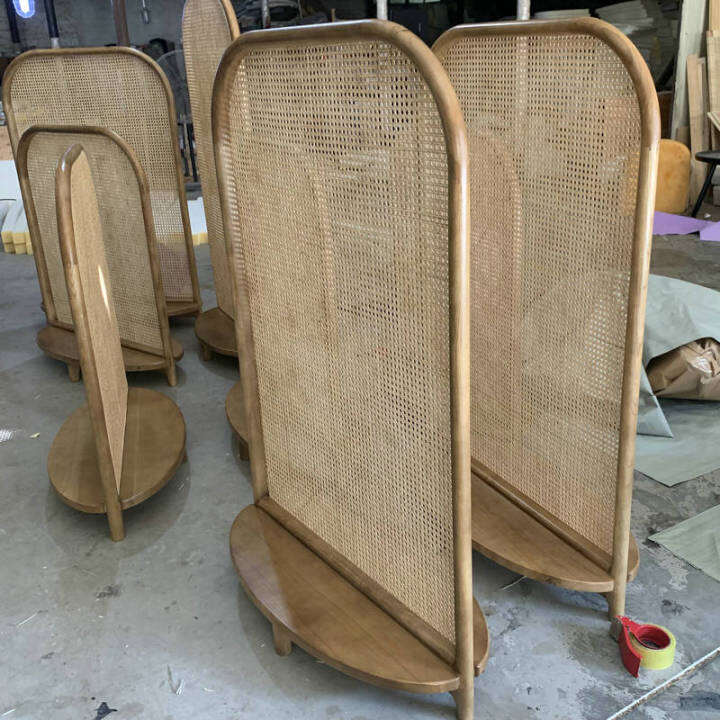 Natural Rattan Wood & Reed Single Panel Privacy Screen Room Divider ...