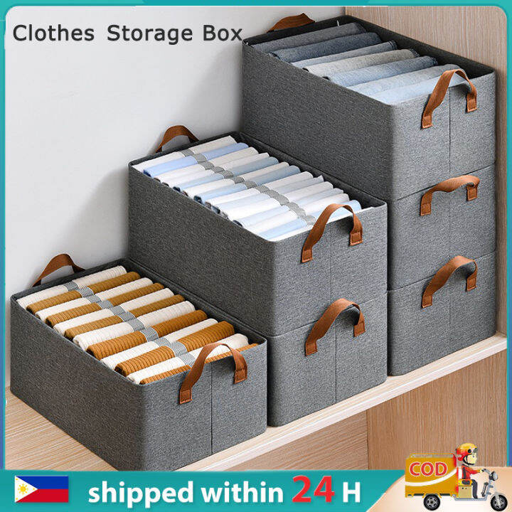 10pcs Foldable Clothes Storage Box with Steel Frame Wardrobe Organizer ...