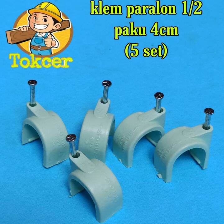 klem paralon 1/2 inch paku beton 4cm satu paket isi 5pcs | Lazada Indonesia