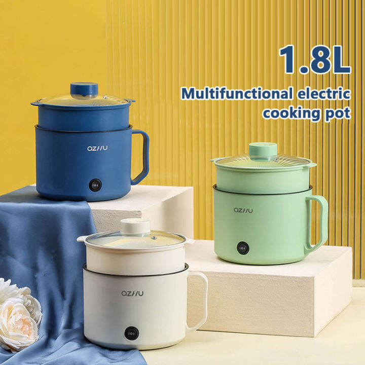 Mini Rice Cooker 1.8L Electric Multi cooker Electric Boiling Pot Steamer Cooker Non-Stick Inner ...