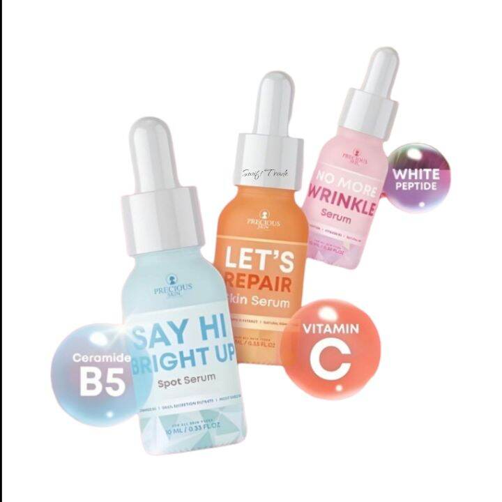 PRECIOUS SKIN SERUM (wrinkle serum [vit.A], bright up spot serum [HYALURON], repair serum [vit.C ...