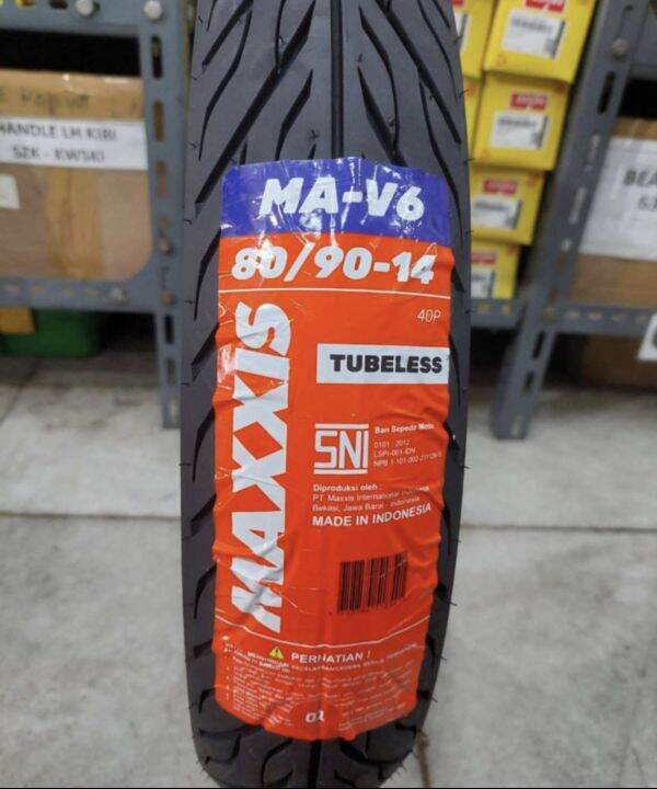 BAN MOTOR MATIC TUBELESS 80/90-14 MA-V6 MAXXIS | Lazada Indonesia