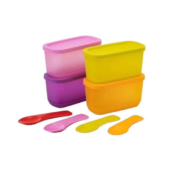 Tupperware Petit Fiesta 250ml (4) + Spoon (4) | Lazada