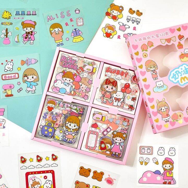 (STICKER ANAK AESTHETIC SERI MASU) MOTIF TERLARIS KARTUN KOREA MANIS ...