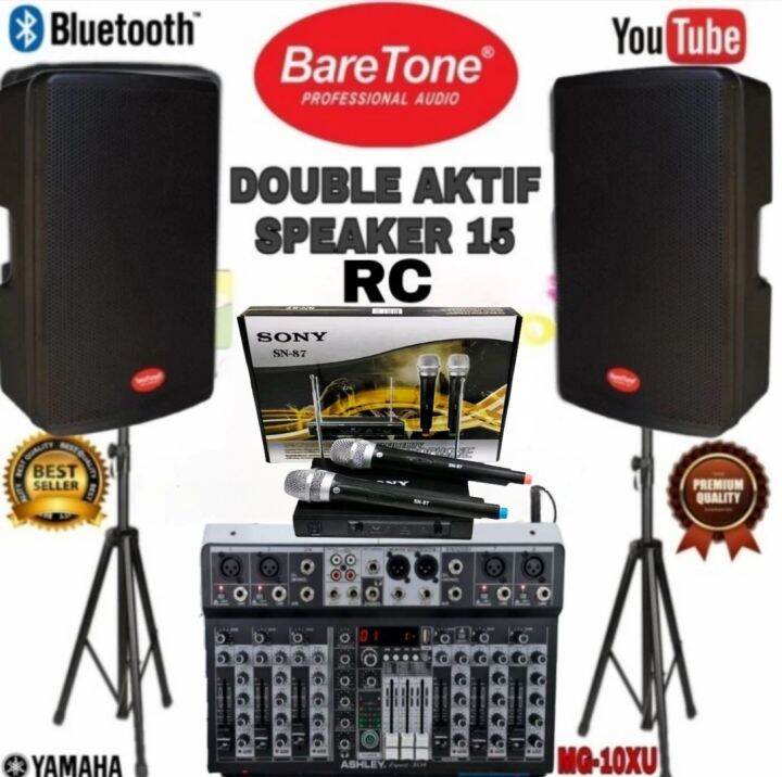 Paket Speaker Aktif Baretone 15 inch MAX15RC set Mixer Ashley 8 channel ...