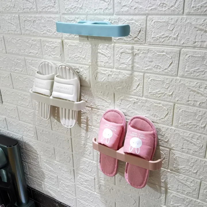 PyramidHome wall-mounted slipper rack rack toilet sewer storage rack ...