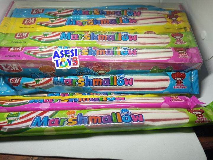 permen warung anak Marsmellow pelangi panjang 30pcs | Lazada Indonesia