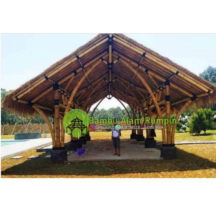 bambu alam rumpin,, aula dari bambu desain minimalis | Lazada Indonesia