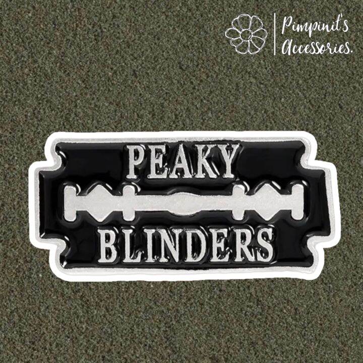 🇹🇭 พร้อมส่ง : เข็มกลัดลายใบมีดโกนสีดำ "PEAKY BLINDERS" | "PEAKY ...