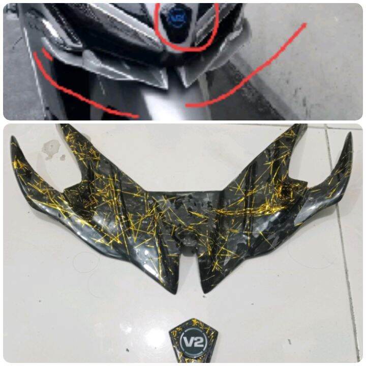 Honda click v2 winglet/emblem badge carbon forged | Lazada PH