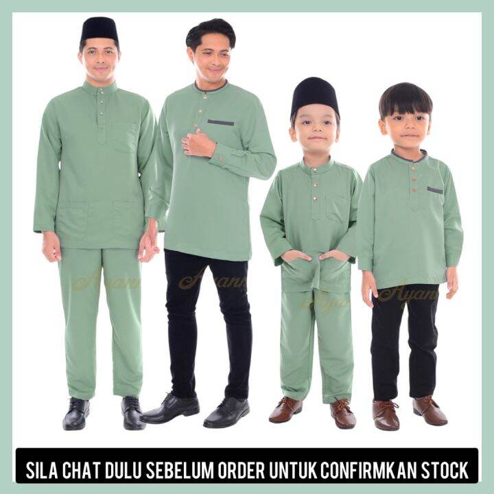 Tema Raya Dusty Green Baju Melayu & Kurta by Ayanna Exclusive | Lazada