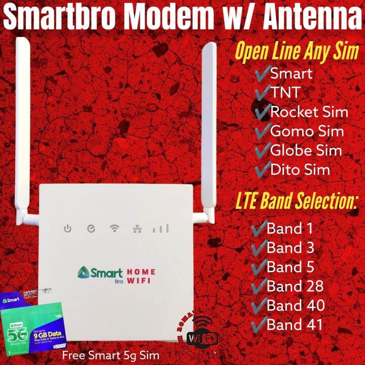 Modified Smart bro Prepaid Home Wifi with antenna -Open line with band ...