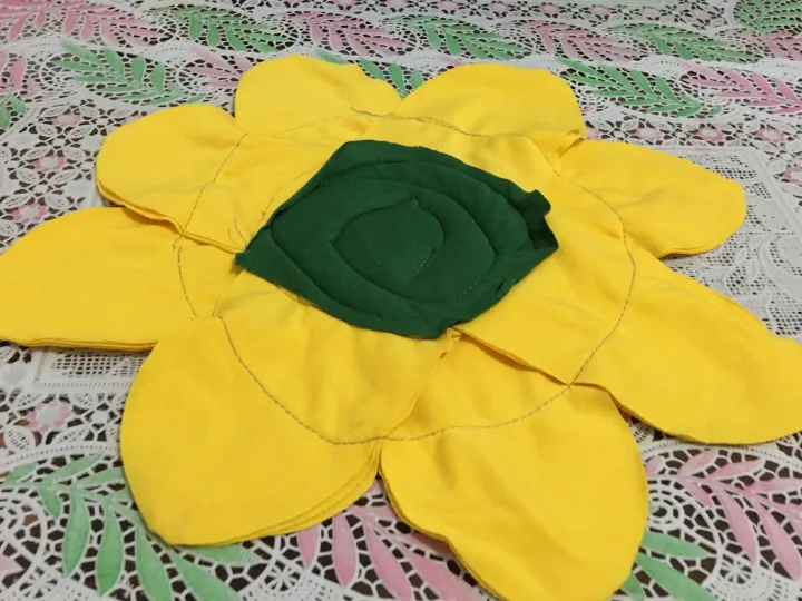 Basahang bilog / sunflower design rags / round rags / 11-13inches ...
