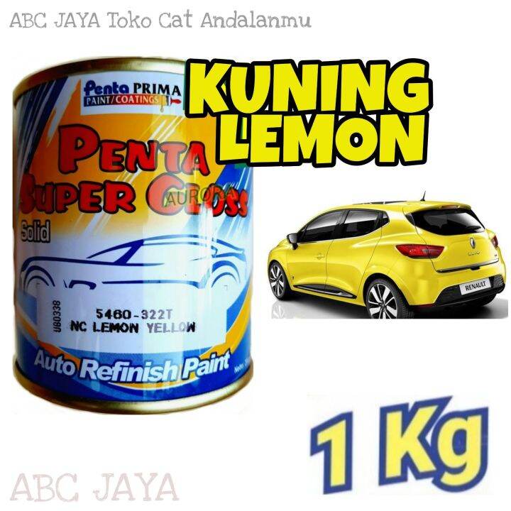 (JAWA-BALI) Cat Penta Super Gloss Lemon Yellow 1Kg Kuning Solid Duco ...