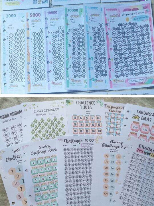 Kertas Saving Challenge/Tantangan Menabung isian binder | Lazada Indonesia