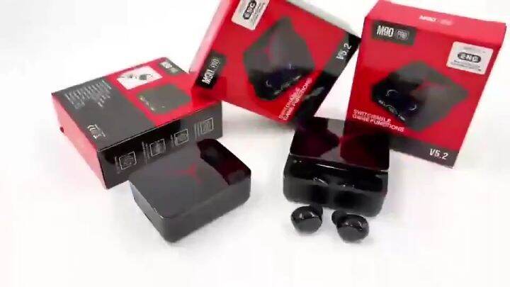 ใหม่ M90 TWS หูฟังสเตอริโอไร้สาย บลูทูธ 5.3 พร้อมเคสชาร์จ หน้าจอดิจิทัล ...