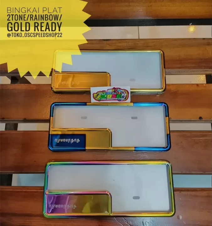 Bingkai Plat Nomor Two tone Gold Rainbow | Lazada Indonesia