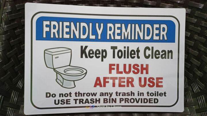 Friendly Reminder Keep Toilet Clean Flush After Use Signage A4 Size PVC ...