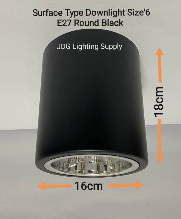 Surface Type Downlight Size'6 Round E27 Socket | Lazada PH