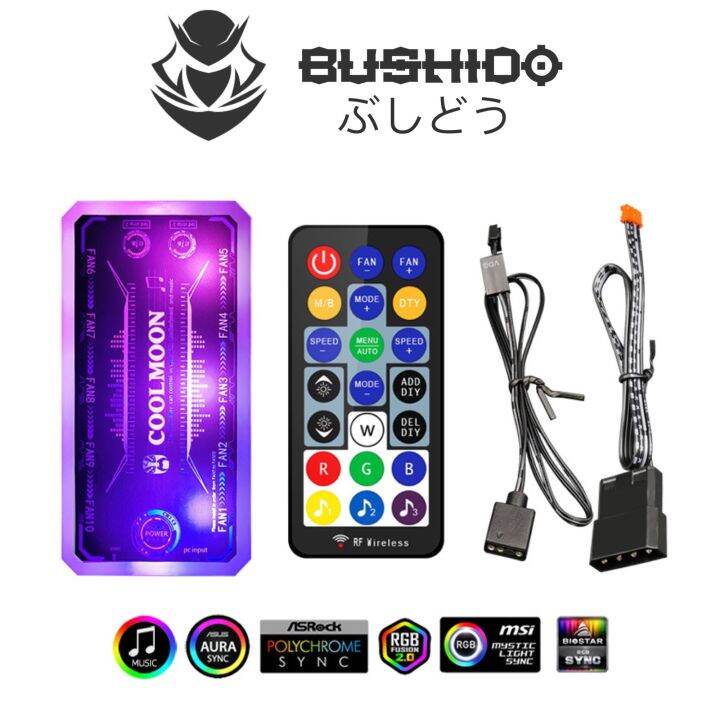 กล่องควบคุมไฟ พัดลม RGB Cooling Fan Controller Coolmoon 4pin Molex ...