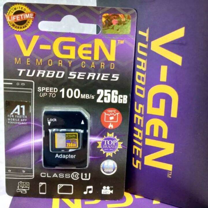 V-Gen Micro SD + Adapter 256Gb Class 10 Vgen MicroSD Plus Adaptor V gen ...