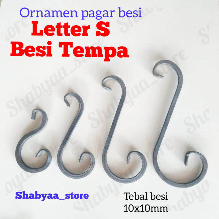 Letter S besi tempa nako ornamen aksesoris asesoris pagar besi | Lazada ...