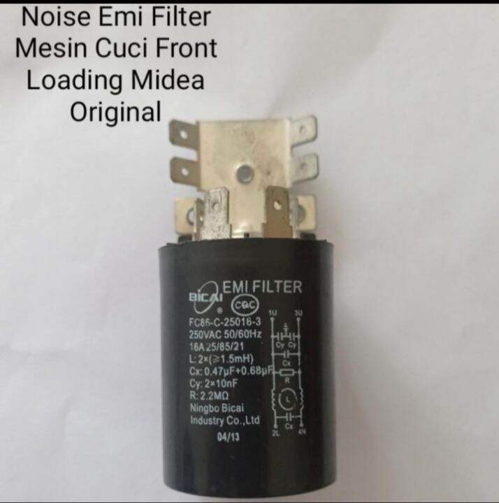 NOISE EMI FILTER BICAI FC86-C-25018-3 MESIN CUCI FRONT LOADING MIDEA ...
