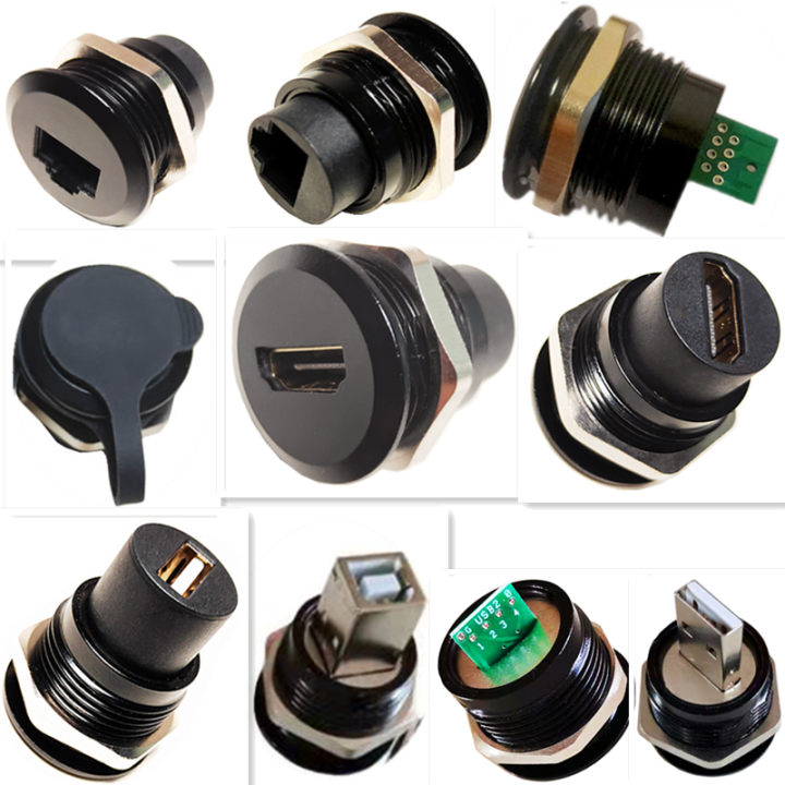 Metal D-Type round M24 Hole RJ45 Data USB2.0-3.0 Signal HDMI Aviation ...