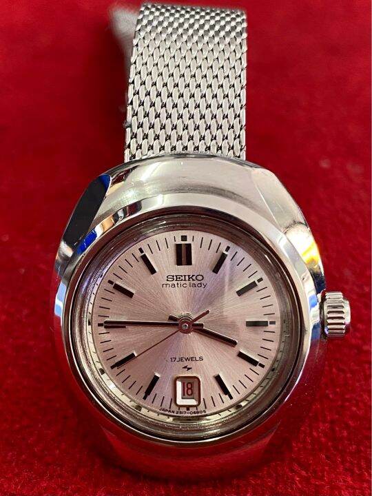 Seiko matic lady 17 jewels Automatic ตัวเรือนสแตนเลส นาฬิกาผู้หญิง มือ ...