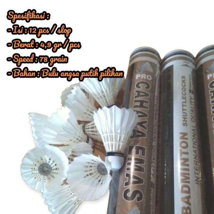 Shuttlecock bulu tangkis / badminton murah merek cahaya emas | Lazada ...