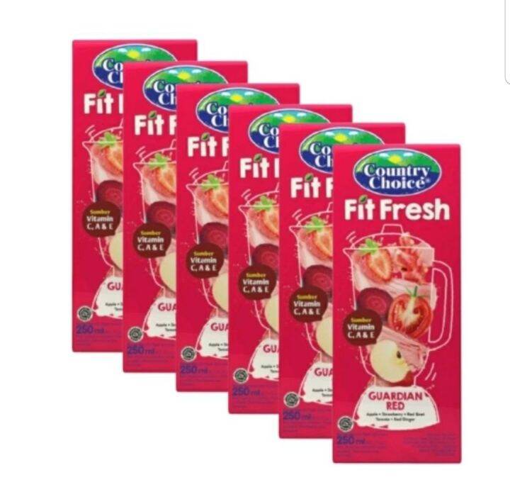 Minuman Jus Buah Country Choice Fit Fresh Guardian Red 250 ml isi 6Pcs ...
