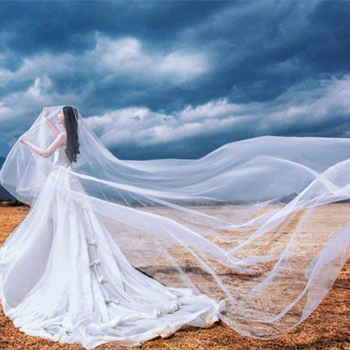 Bridal 10 M Super Long Veil Floating Veil Studio Wedding Photography Photography Beach Outdoor ...