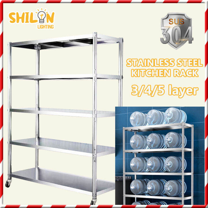 304 Stainless Steel Thicken Kitchen Racks Organizer Shelf Kitchen ...