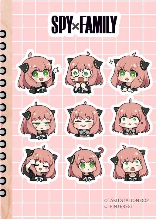 Anya Cute Sticker Sheet/Journal/Stationary/Aquaflask/Waterproof/OTAKU ...