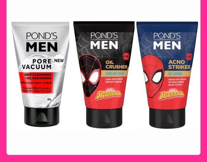Ponds Men Facial Foam Wash 100 ml | Acno Striker 100ml / Oil Crusher ...