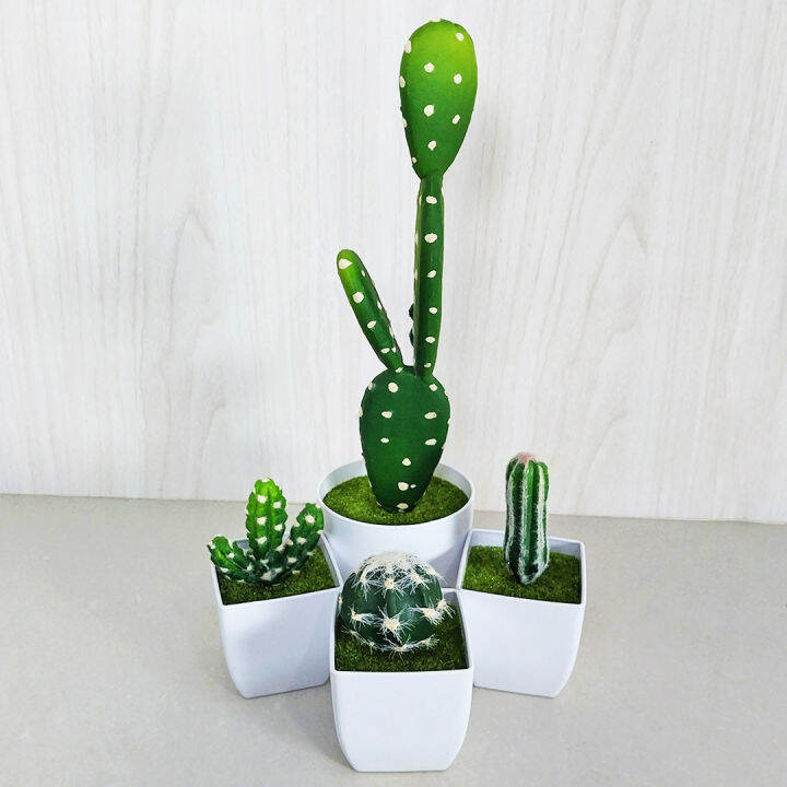 Wolf.id PBP139 Tanaman Hias Artificial Pot Bunga Kaktus Mini Plastik ...