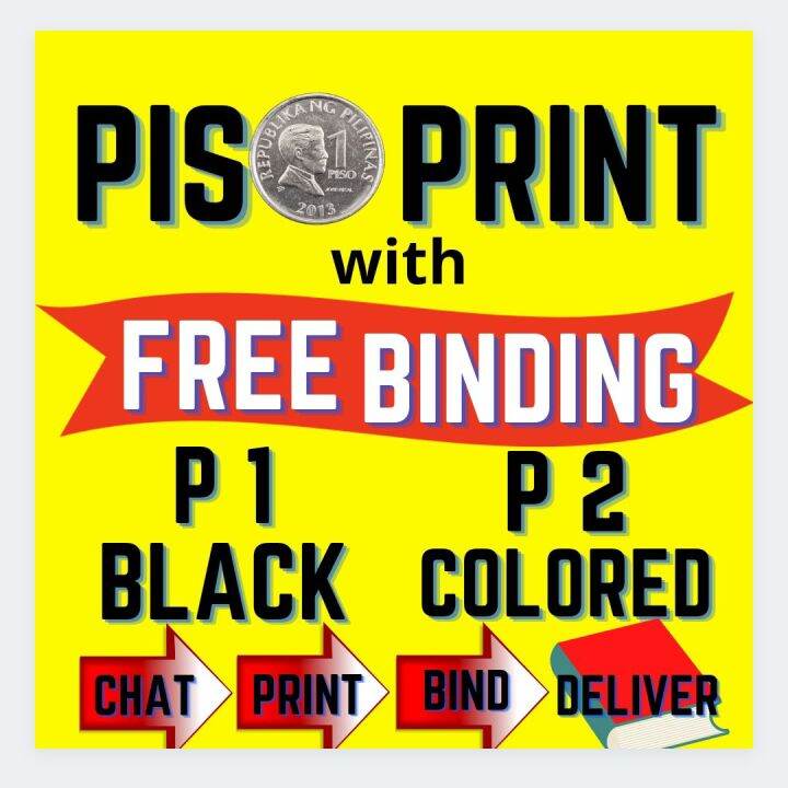 Piso print with FREE Binding for all types of DOCUMENTS | Lazada PH