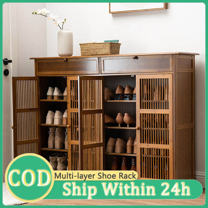 Shoe Cabinet Wooden Shoe Storage Rack Large Storage Shoe Cabinet with ...