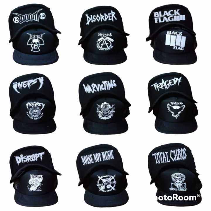 TOPI JARING PUNK SABLON ATAS BAWAH / TOPI TRUCKER MUSIK MURAH | Lazada ...