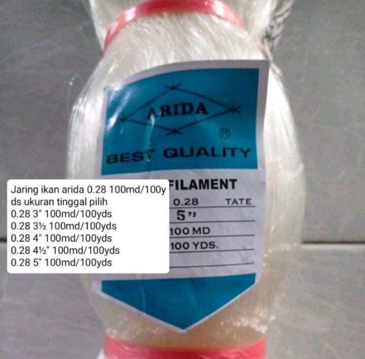 Jaring ikan arida 0.28 100md/100yds tate UKURAN TINGGAL PILIH jaring arida jaring ikan senar ...