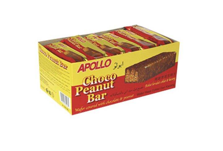 [HALAL]Apollo Choco Peanut Bar\花生哈士/wafer Rasa Coklat Dan Kacang 17g x ...