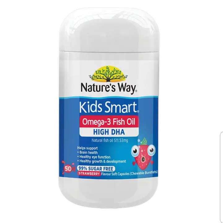 Nature's Way Kids Smart DHA 300mg Triple Strength 50Chewable Burstlets ...