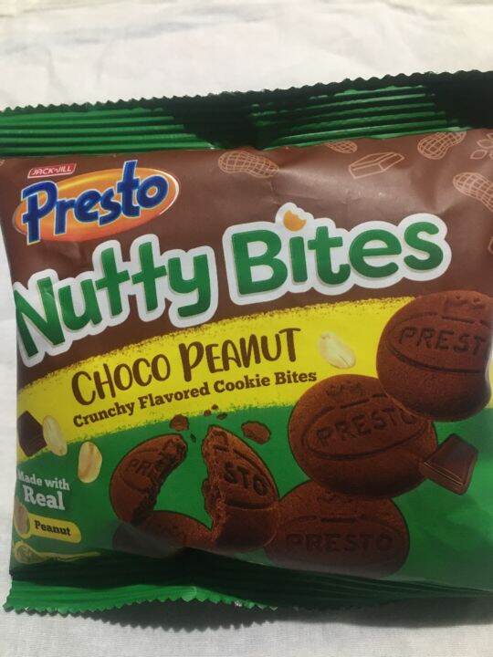 Presto Nutty Bites choco peanut flavored cookie bites 32g | Lazada PH