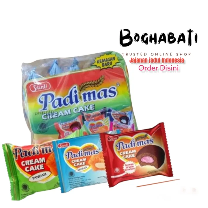 [Bayar Di Tempat] Jajanan Jadul90an Kue Bolu Padimas Cream Cake 1 Pak ...