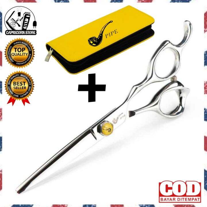 Gunting Rambut Pipe Semi Texture Barber Scissors | Lazada Indonesia